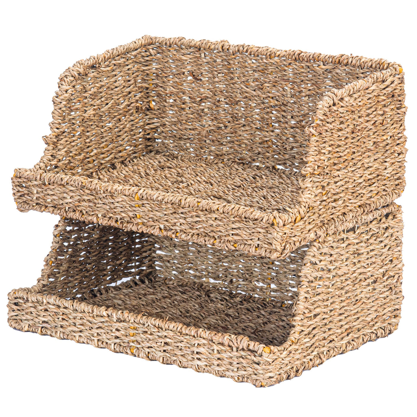 Set of 2 Large Seagrass Open-Front Baskets for Kitchen — Vatima Home